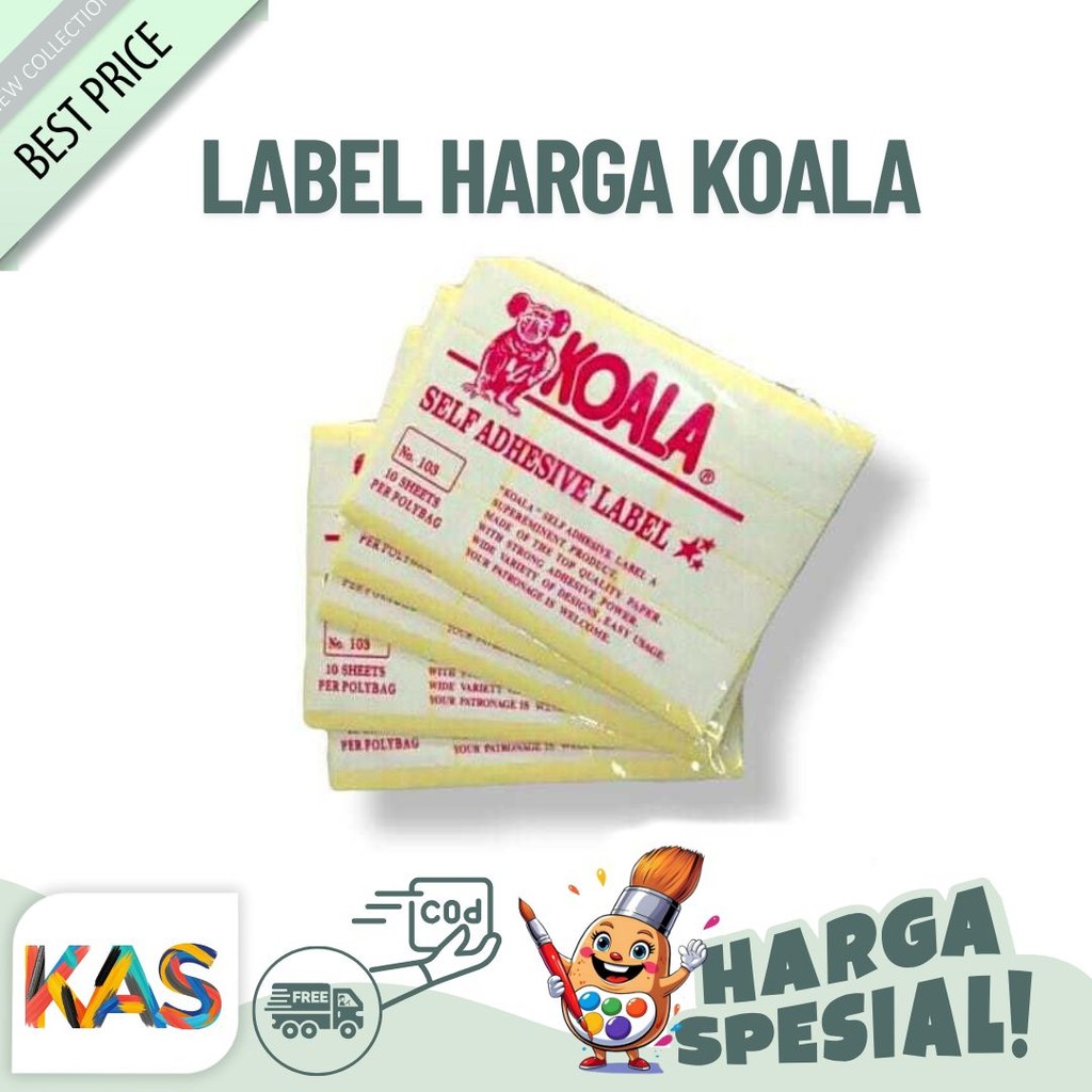 Jual Label Stiker Harga Koala No 103 dan 112 isi 10 Lembar Label ...