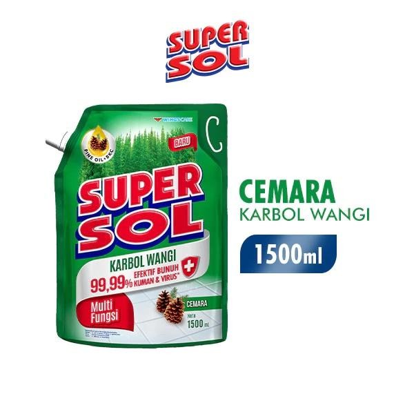 Jual Supersol Pembersih Lantai Karbol Wangi Cemara Pine Pouch Refill ...