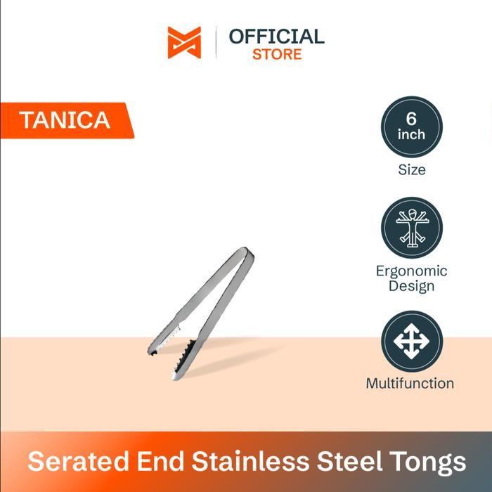 Jual Tanica - Stainless Steel Tongs 6 Inch / Jepitan Dapur Ujung ...
