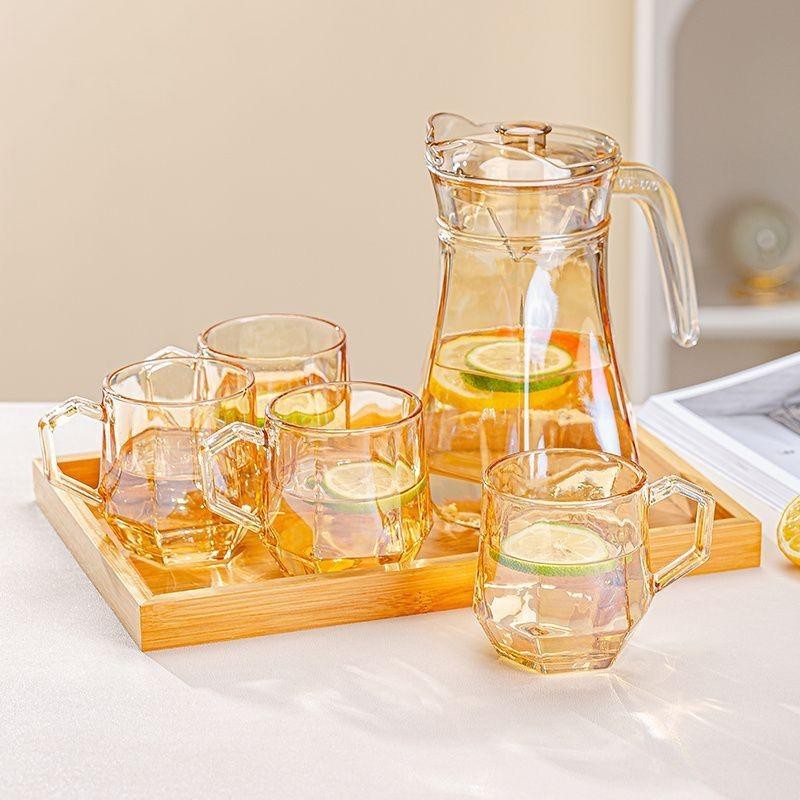 Jual Teko Air Kaca Diamond Set 5 In 1 et Teko Air Kaca Jug Picher Glass ...