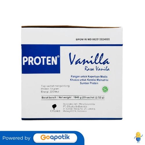 Jual Proten Rasa Vanila 52 Gram Box 20 Sachet | Shopee Indonesia