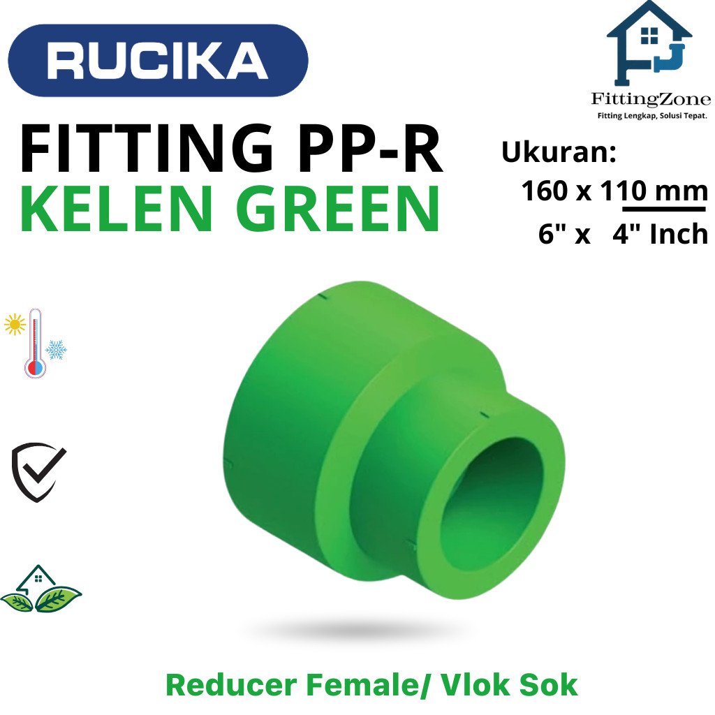 Jual Fitting PPR Reducer Female 160mm x 110mm ~ 6" x 4" Inci Rucika ...