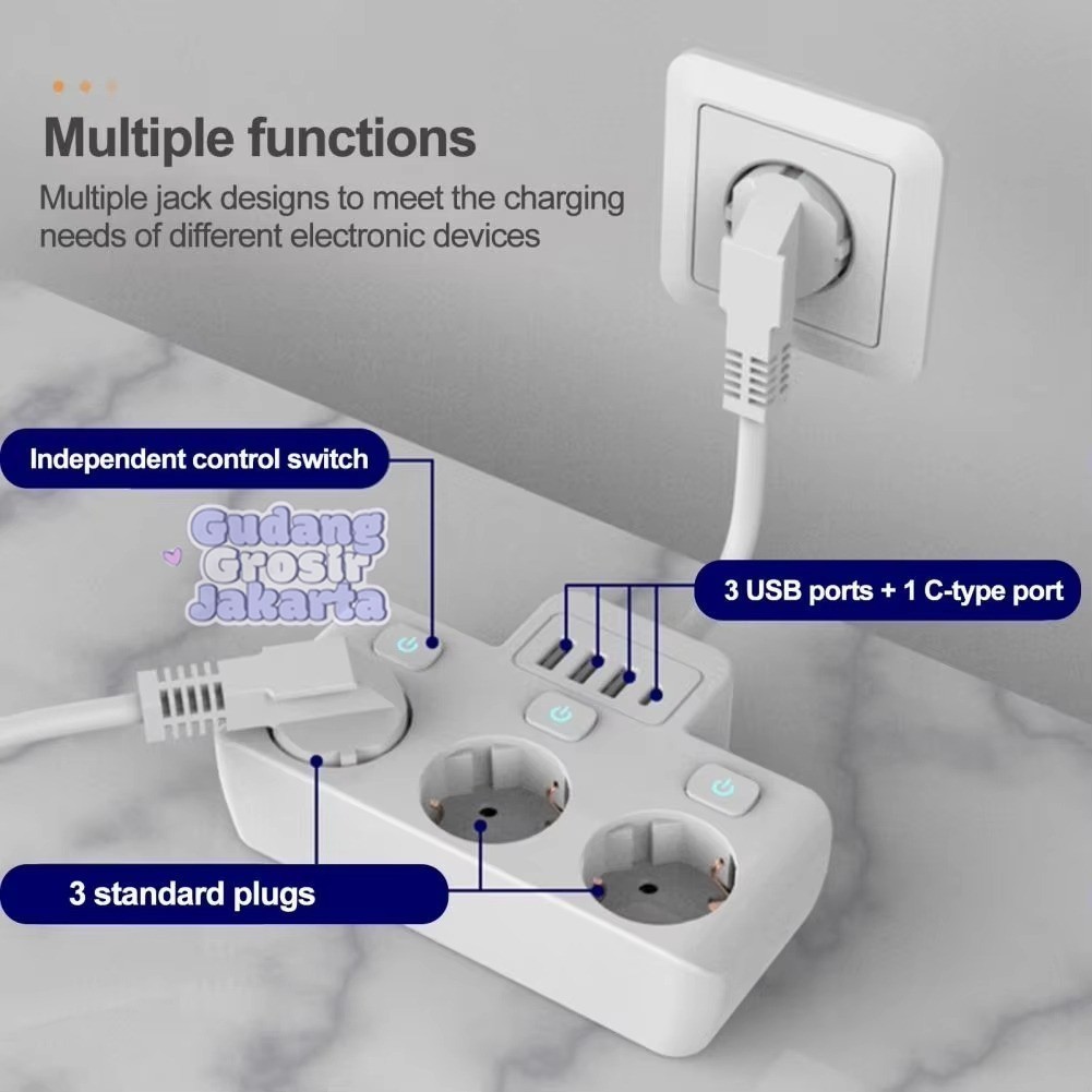 Jual European Plug Adapter with USB Ports Travel Use Plug Adapter Type ...