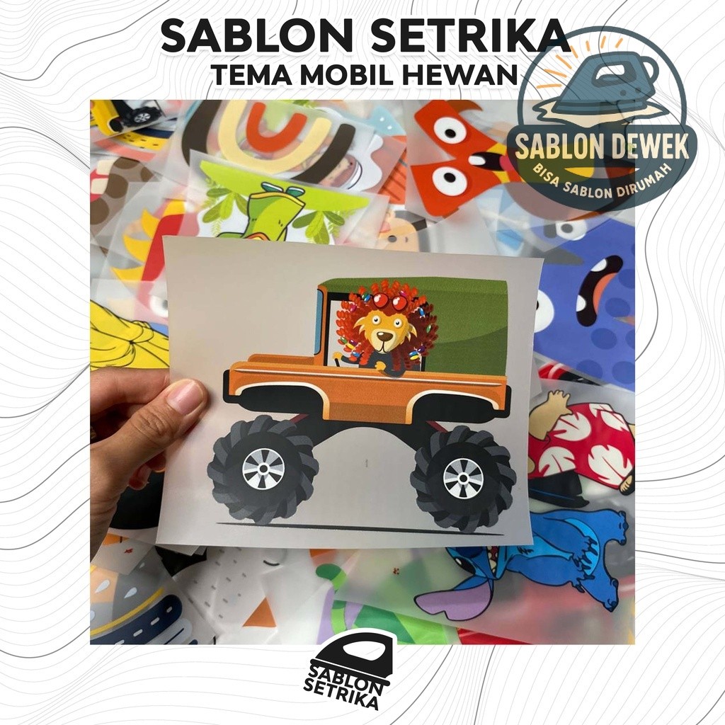 Jual Sablon Setrika Sablon DTF Printing Tema Mobil Hewan | Shopee Indonesia