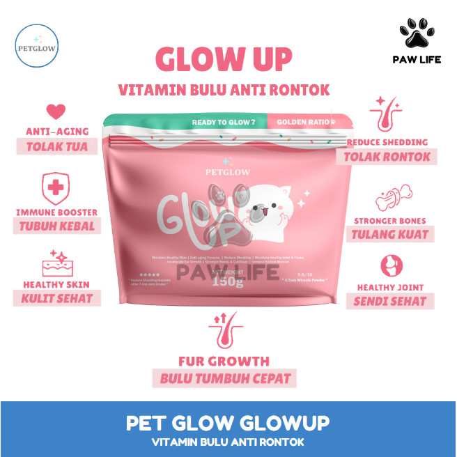 Jual PL PetGlow GLOW UP Korean Collagen Biotin Zinc Kolagen Vitamin Bulu Kucing Anti Rontok ...