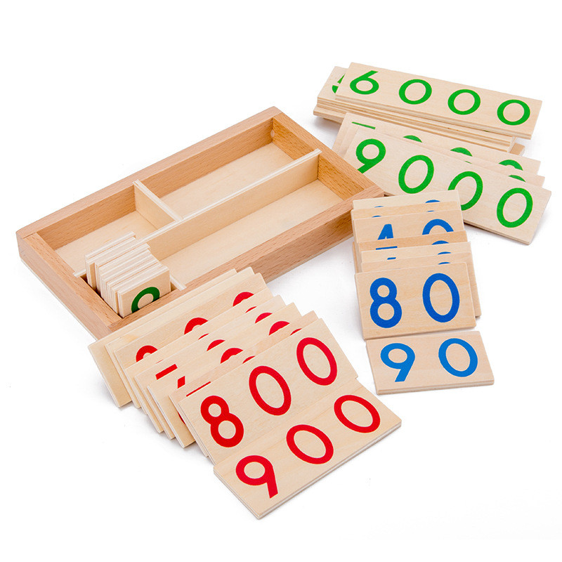 Jual Wooden Numbers Card 1-9000 Montessori Learning Card Math Teaching ...