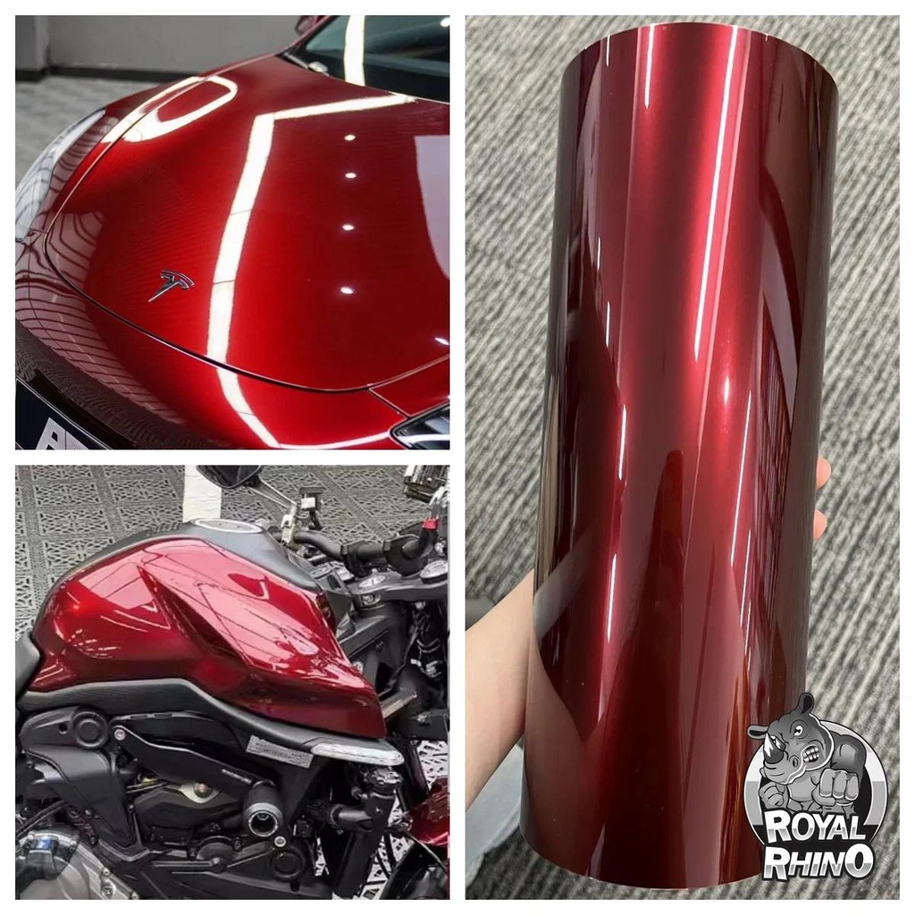 Jual Highest quality super gloss metallic Dragon Blood red vinyl wrap ...