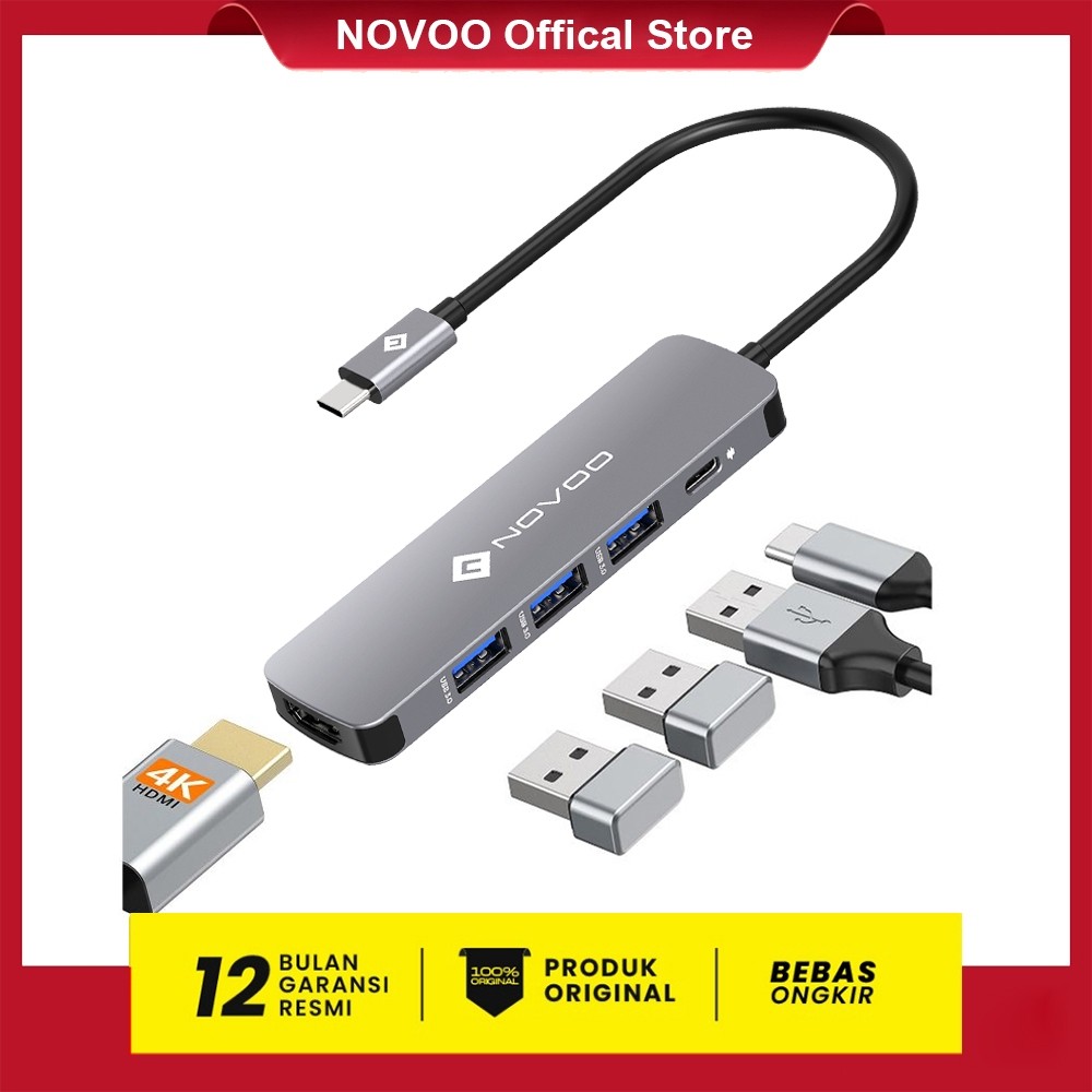 Jual 【Harga 】USB C Hub 4K HDMI Adapter for MacBook Pro/Air USB C ...