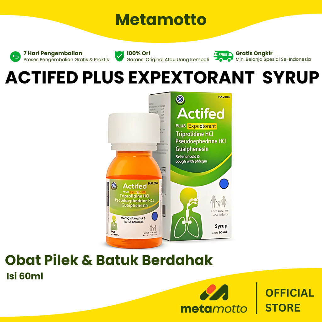 Jual Actifed Plus Expectorant Sirup 60 ml (Hijau) - Metamotto | Shopee ...