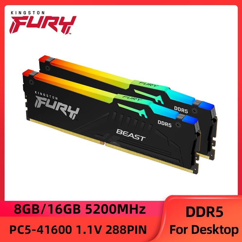 Jual Kingston FURY Beast DDR5 RGB 8GB 16GB 5200MHz Desktop AMD Intel ...