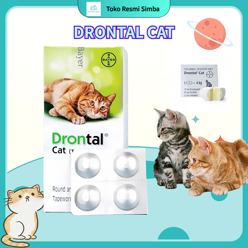 Jual TRS DRONTAL CAT/DOG 1 tablet Asli Original Cacing Kucing Anak ...
