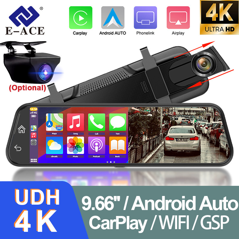 Jual Dash Cam 4K 9 lnch Car Dvr Mirror Wireless Carplay & Android Auto ...