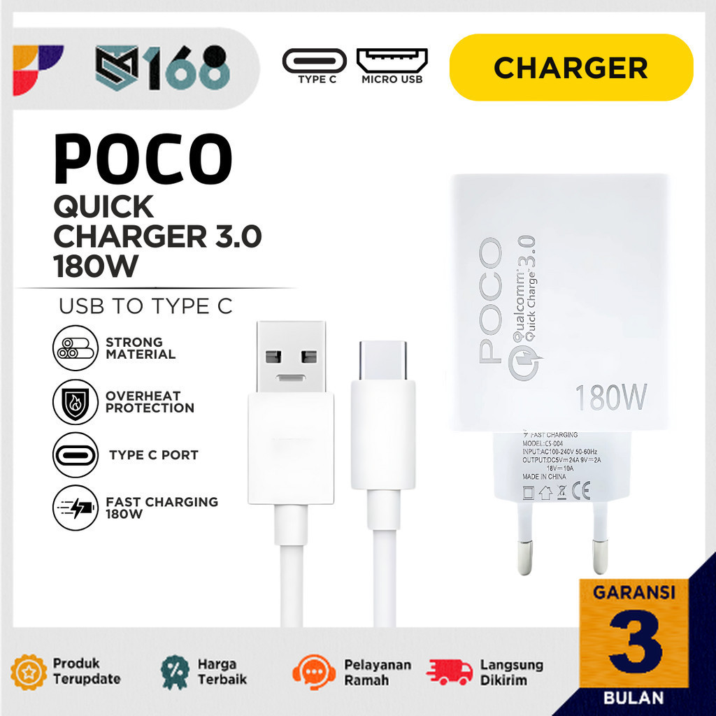 Jual Charger POCO Quick Charge 180W Type C Cable Fast Charging Original ...