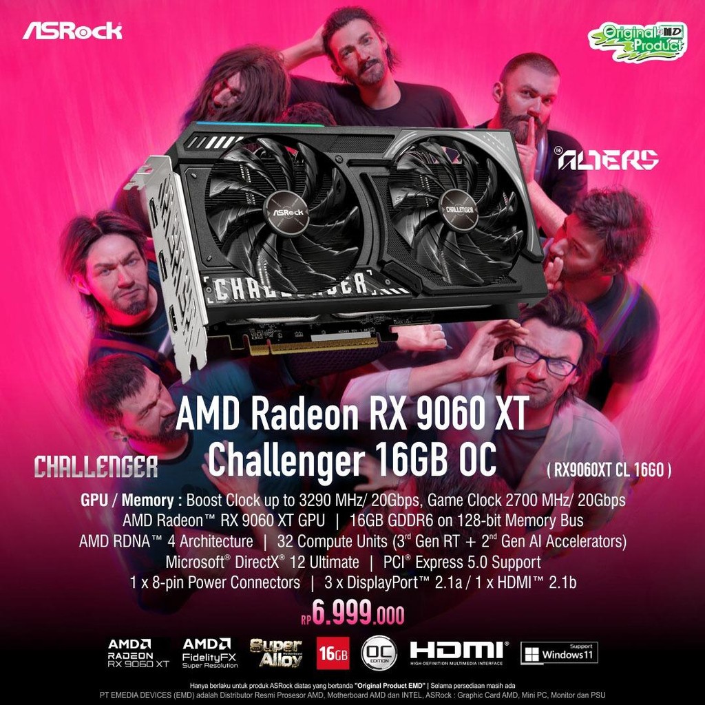 Jual ASROCK AMD Radeon RX 9060 XT CHALLENGER OC 16GB GDDR6 | Shopee Indonesia