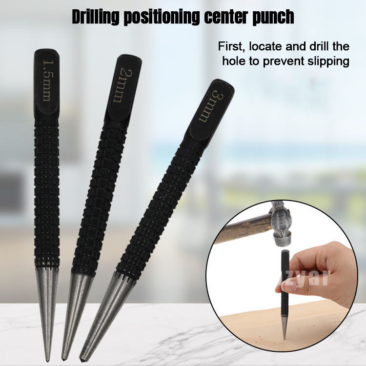 Jual PENANDA TITIK BOR SET ISI 3 PC DRIP IMPACT CENTER PUNCH METAL ...