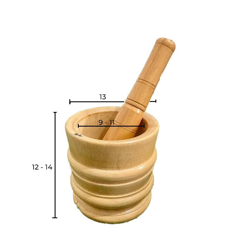 Jual Set Lumpang Kayu tumbukan alu Alat penghalus bumbu dan penumbuk ...