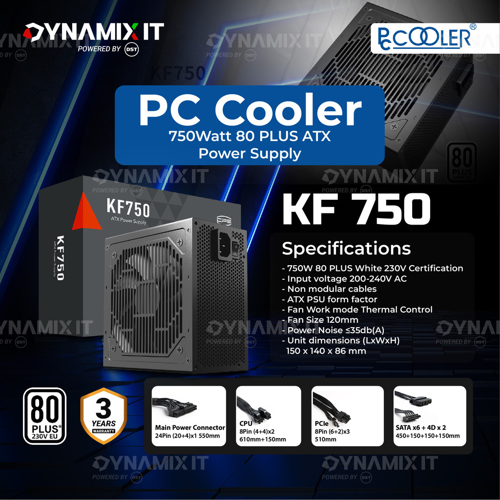 Jual PC Cooler PSU KF750 750Watts 80 Plus Power Supply - Black | Shopee ...
