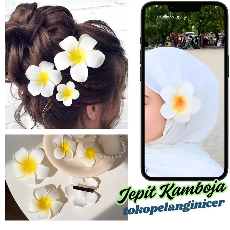 Jual Kep Bunga Kamboja-Jepit Rambut Bunga Kamboja- Kep Hijab Bunga ...