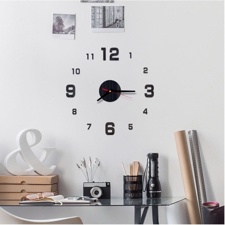 Jual JAM DINDING TEMPEL DIY ANALOG/ 3D GIANT MODERN CLOCK / Jam Dinding ...