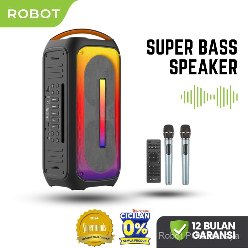 Jual ROBOT RB650 Speaker Karaoke + Mic Wireless Super Bass 50W RGB ...