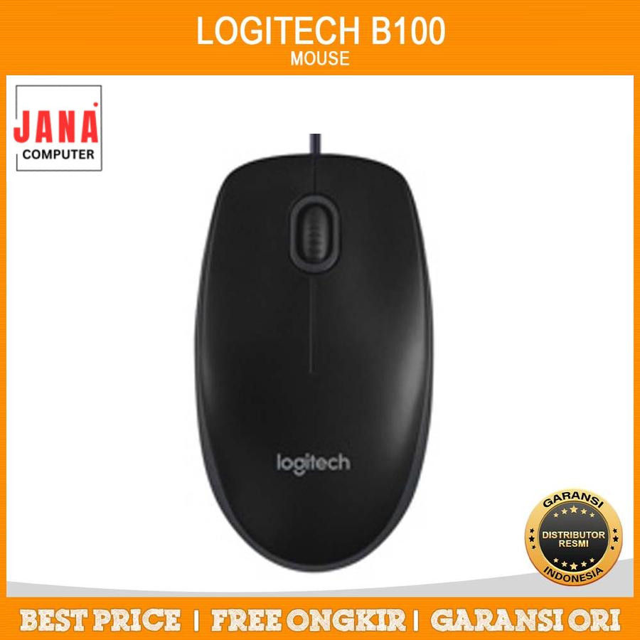 Jual Mouse Logitech B100 USB Wired Optical Resmi Original | Shopee Indonesia