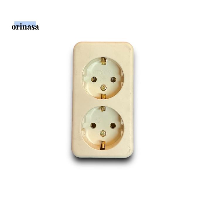 Jual Stop Kontak Arde Uticon Terminal Kuningan 2 Lubang ST-128 | Shopee Indonesia