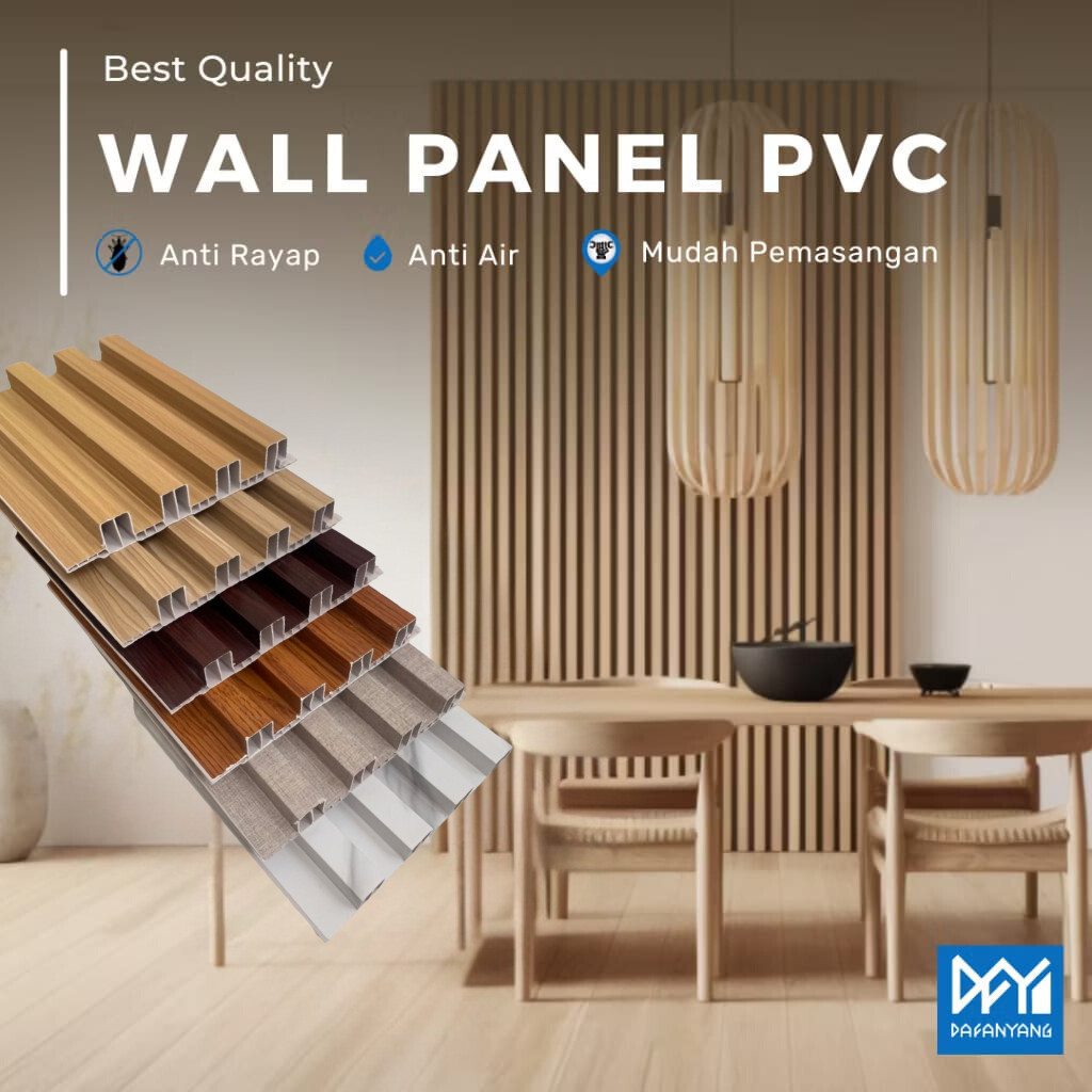 Jual KICLONE_SHOP Golden [3METER x 16 CM] Wood Wall Panel WPC GW-FA Best Quality Kisi Kisi Kayu ...