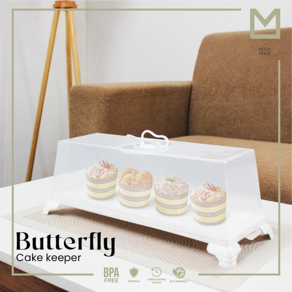 Jual TEMPAT KUE PLASTIK / TEMPAT ROTI / BUTTERFLY CAKE KEEPER | Shopee ...