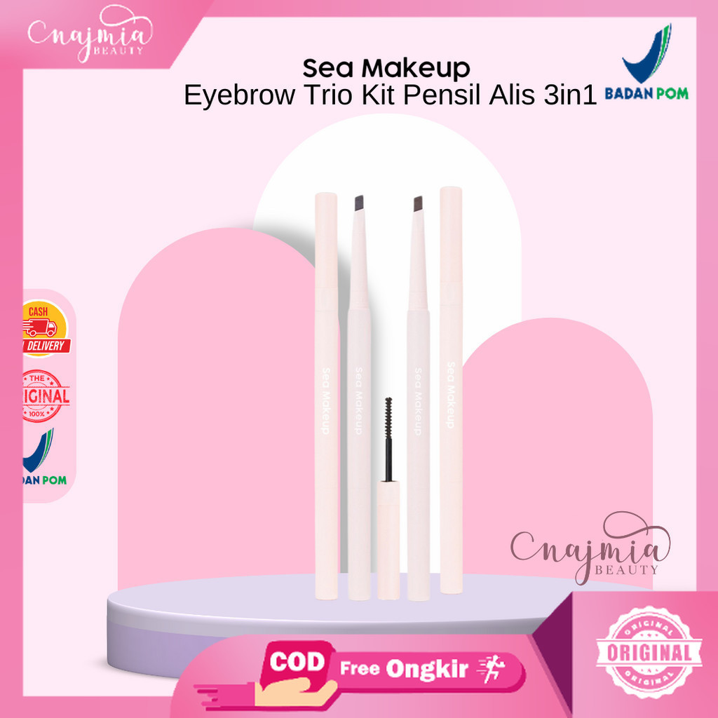 Jual Najmia (Beli 2 lbh murah) Sea Makeup Browshow Eyebrow Trio Kit ...