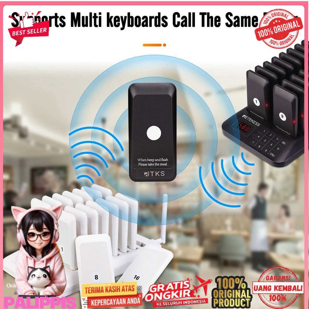 Jual RTKS Wireless Calling System Receiver Pager Mesin Antrian - CTP302 ...