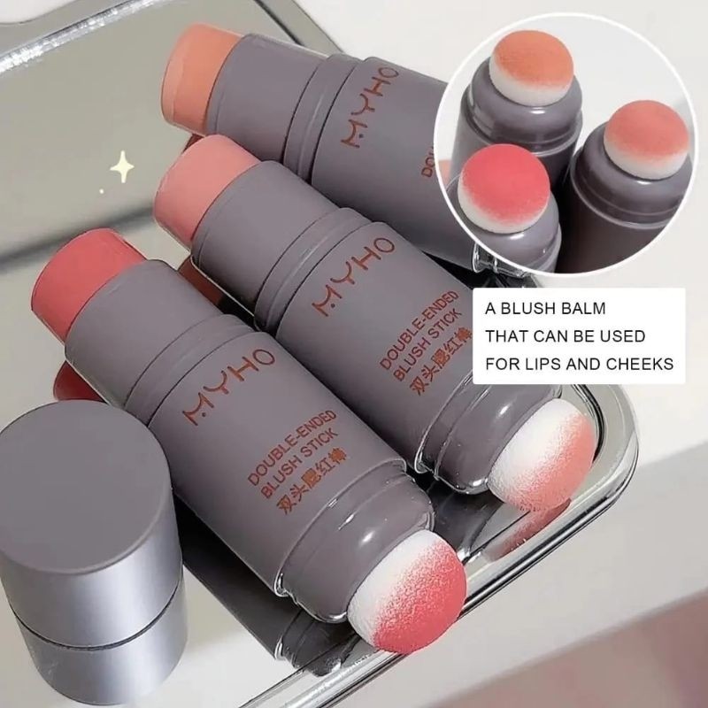 Jual MYHO Blush On Stick 2in1 Waterproof Double head Blush Long lasting ...