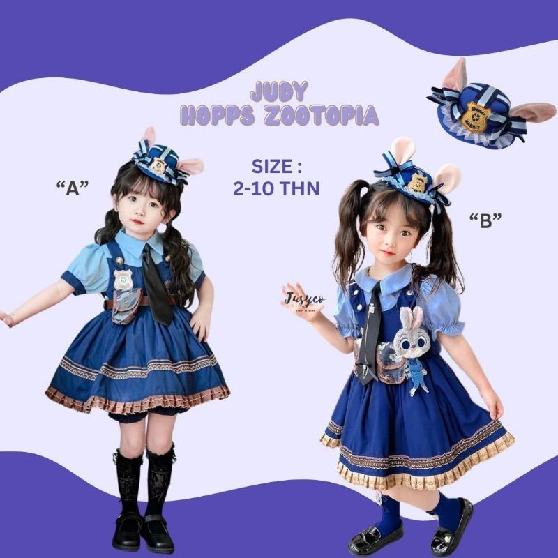 Jual Judy Hopps Zootopia Costume Police Dress/ Dress Anak Kostum ...