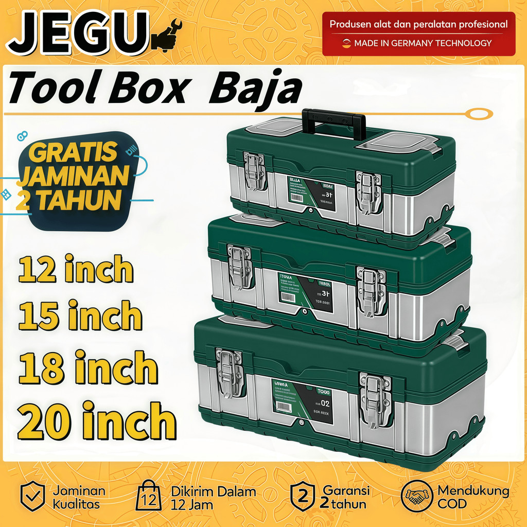 Jual 【JEGU】Tool Box 12-20'' Besi Baja Kotak Perkakas Besar 20inch Material Stainless Steel ...