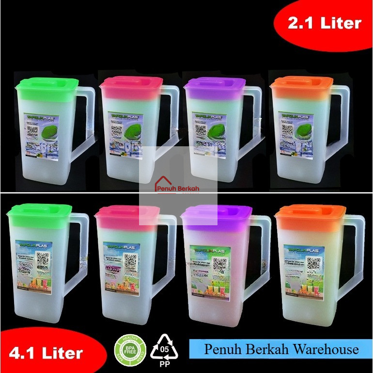 Jual Eskan Air Kotak 2,1 liter/4,1 liter Plastik wapolin / Teko Plastik ...