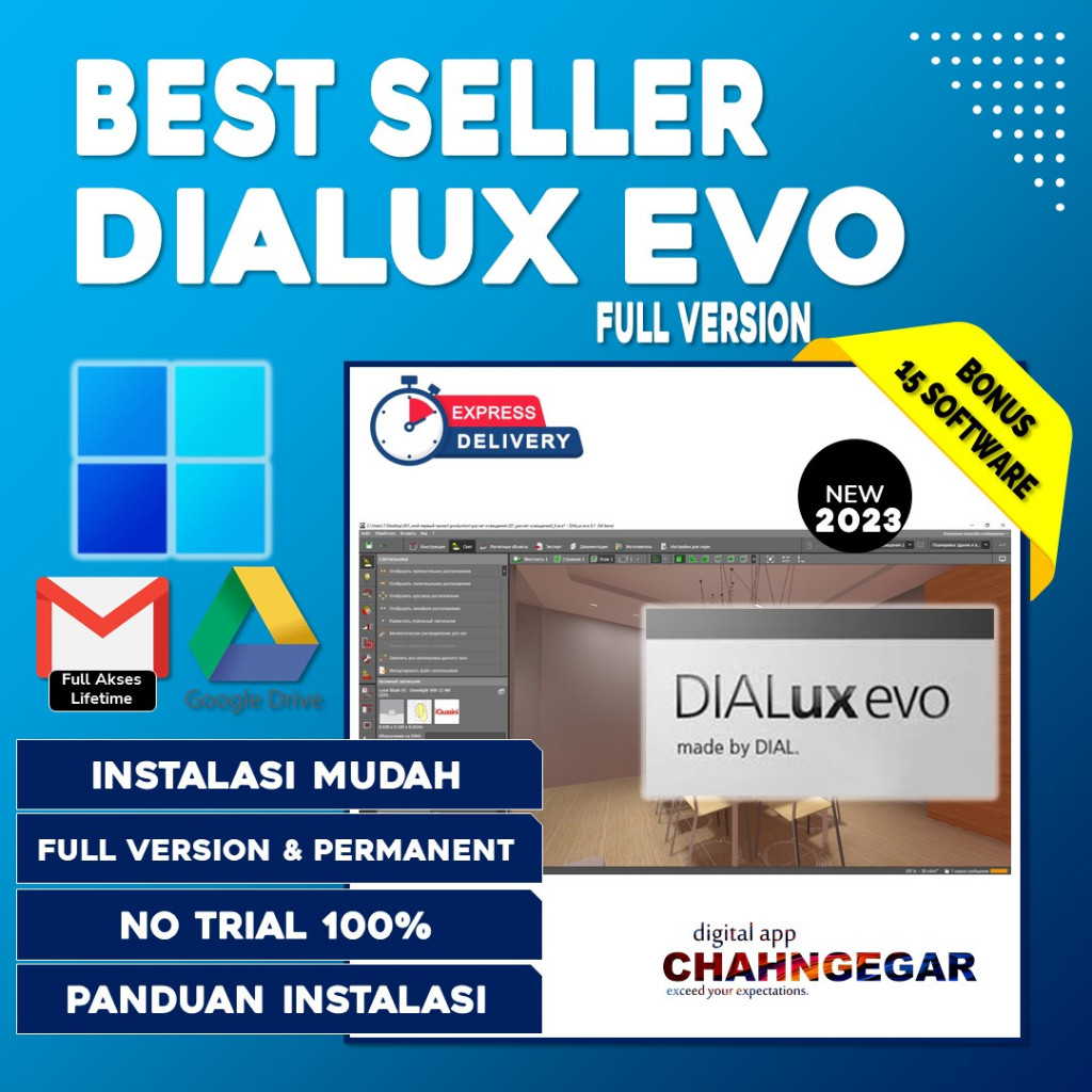 Jual DIALux evo 12 Full Version Energy saving Software Menghitung Lumen ...