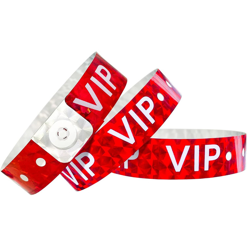 Jual 50/100/500pcs Holographic VIP Plastic Party Wristbands Waterproof ...