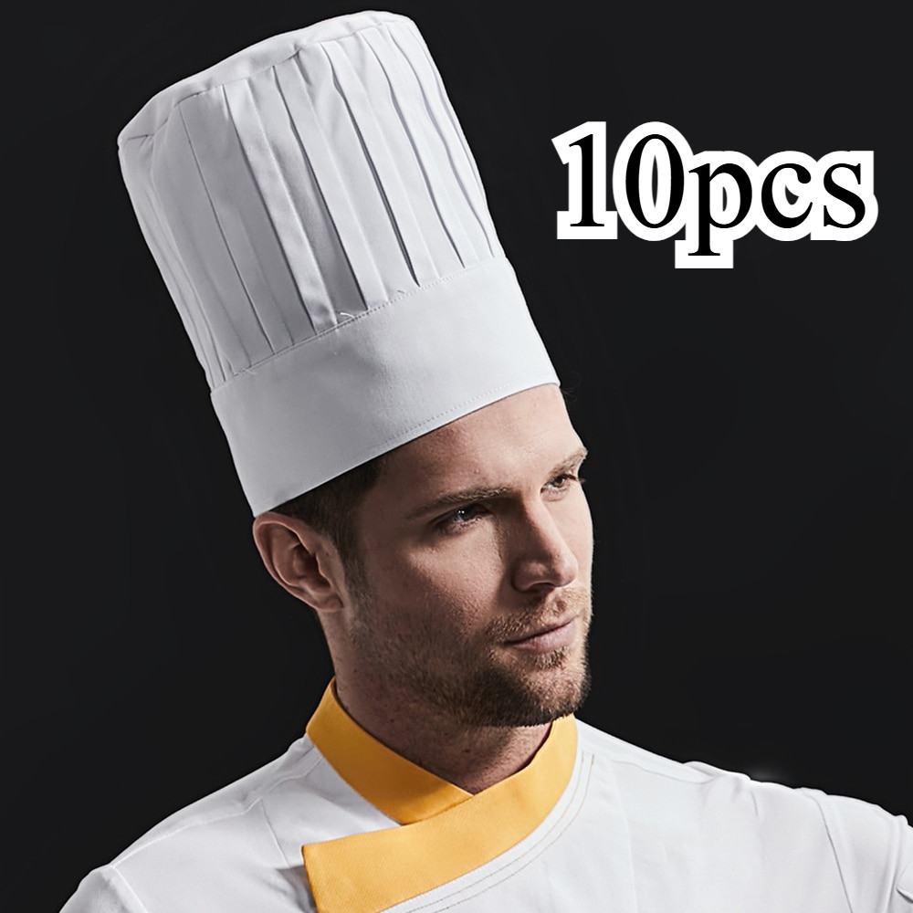 Jual 10 Pcs Topi Chef Kertas Viscose Oval 23-29cm Anti Noda & Nyaman ...