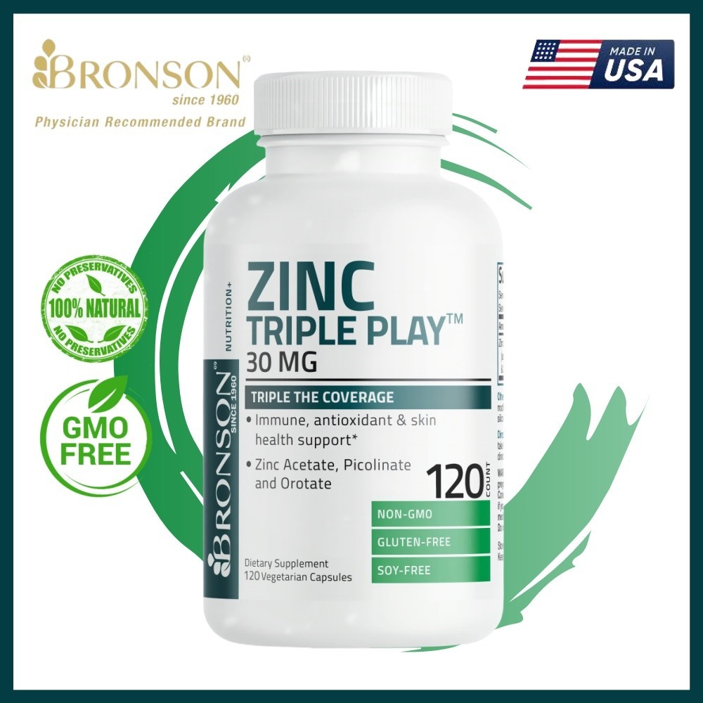 Jual Bronson Zinc Triple Play 30mg dengan Zinc Acetate Picolinate ...
