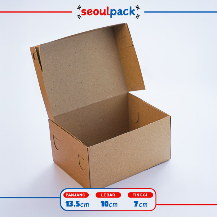 Jual Dus Snack Box Aqua 14x10 Kraft 275gsm (100pcs) - Box Roti, Box ...