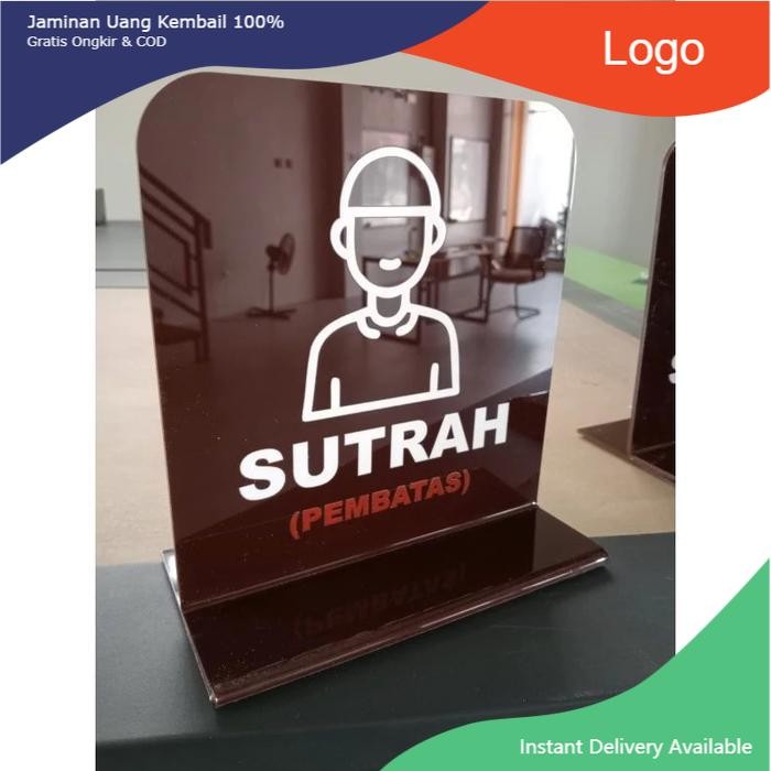 Jual sign pembatas sutrah pembatas solat full akrilik ukuran 19x20+22cm ...