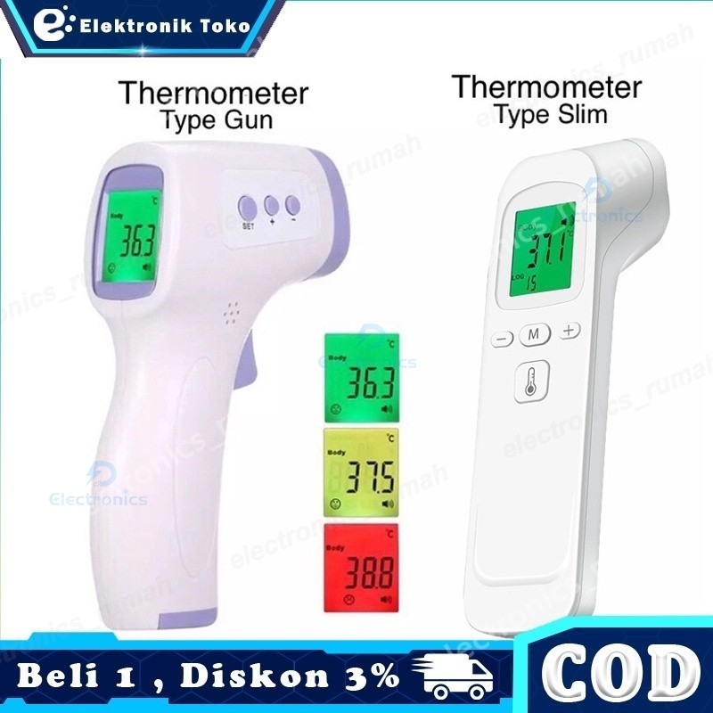 Jual (COD) Thermometer Digital Infrared Gun / Termometer Suhu Tubuh ...