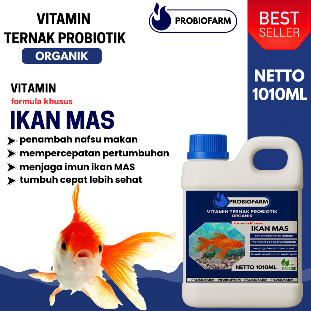 Jual PROBIOFARM IKAN KOI Vitamin Ikan MAS, Cepat Besar, Penambah Napsu Makan, anti parasit ...