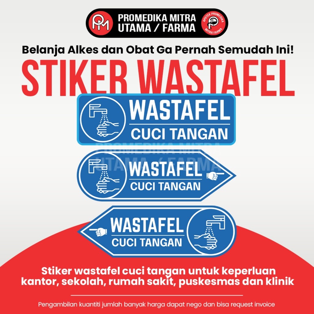 Jual Stiker wastafel petunjuk cuci tangan untuk keperluan kantor ...