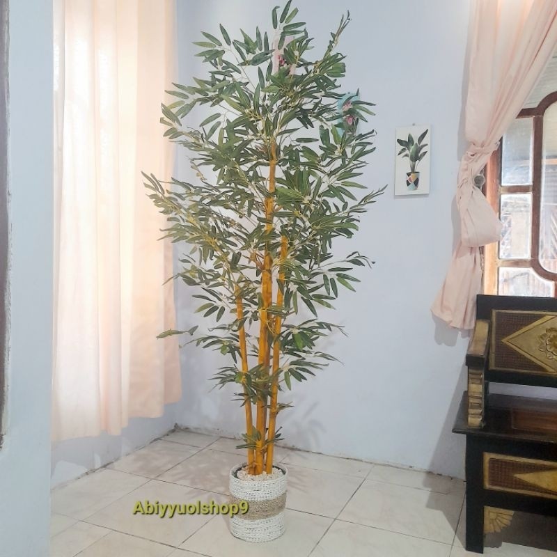 Jual NEW ARRIVAL Pohon Bambu Artificial tinggi 170cm Daun Rimbun Lebat ...