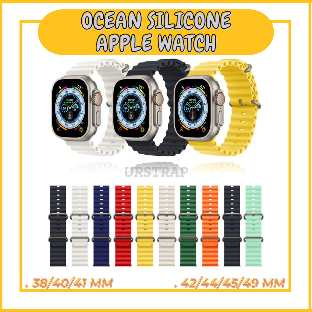 Jual Ocean Tali Jam Apple Watch Series 10 9 8 7 Se 6 5 4 3 2 1 Silicone ...