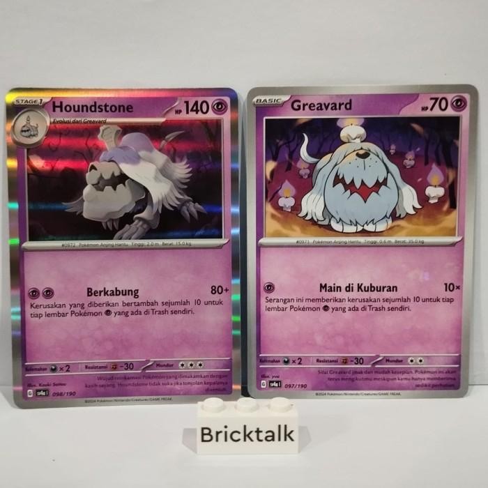 Jual Kartu Pokemon Evolusi Greavard Houndstone SV4A Harta Berkilau ...