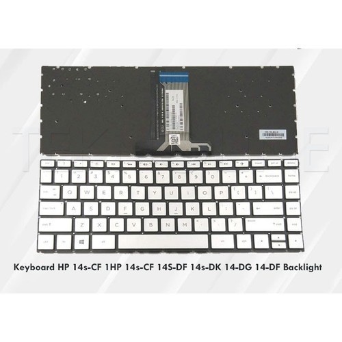 Jual Keyboard hp 14-cf 14s-cf 14-dk 14s-dk 14-df 14-dg backlight silver ...