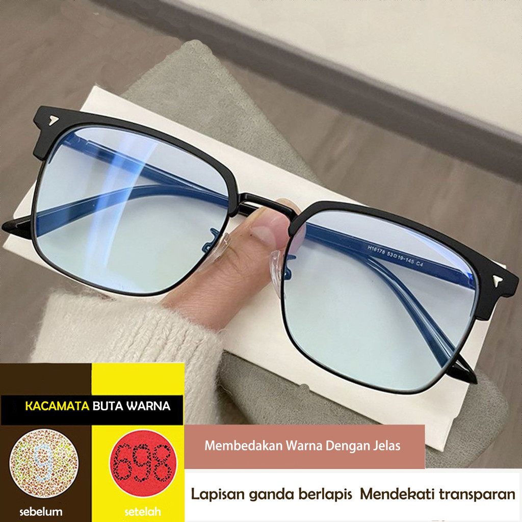 Jual Kacamata Buta Warna Setengah Bisnis Mode Kotak-kotak Untuk ...