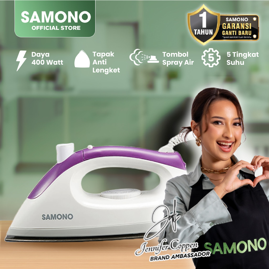 Jual SAMONO Setrika Baju Spray Anti Kusut Anti Kuman 400 Watt Garansi 1 ...