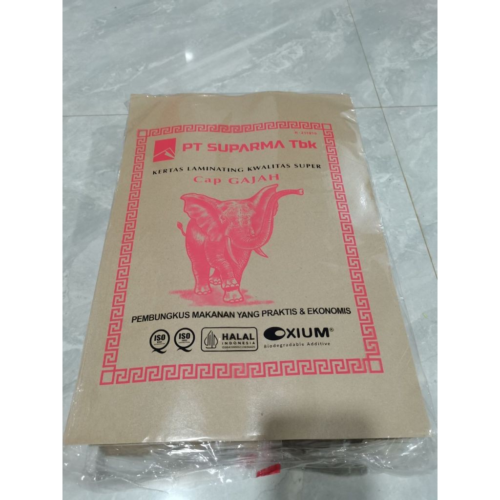 Jual [250LBR] KERTAS NASI BUNGKUS CAP GAJAH PINK/GAJAH MERAH/ KERTAS ...